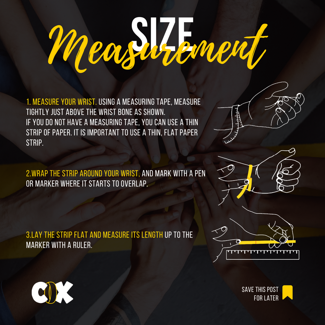 Wrist Size Measurement Guide – COX TPX